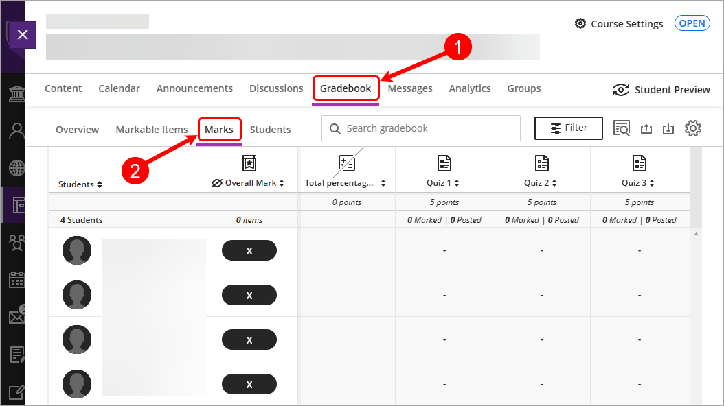 Gradebook Minimum / Maximum column (Ultra) - eLearning - University of Queensland